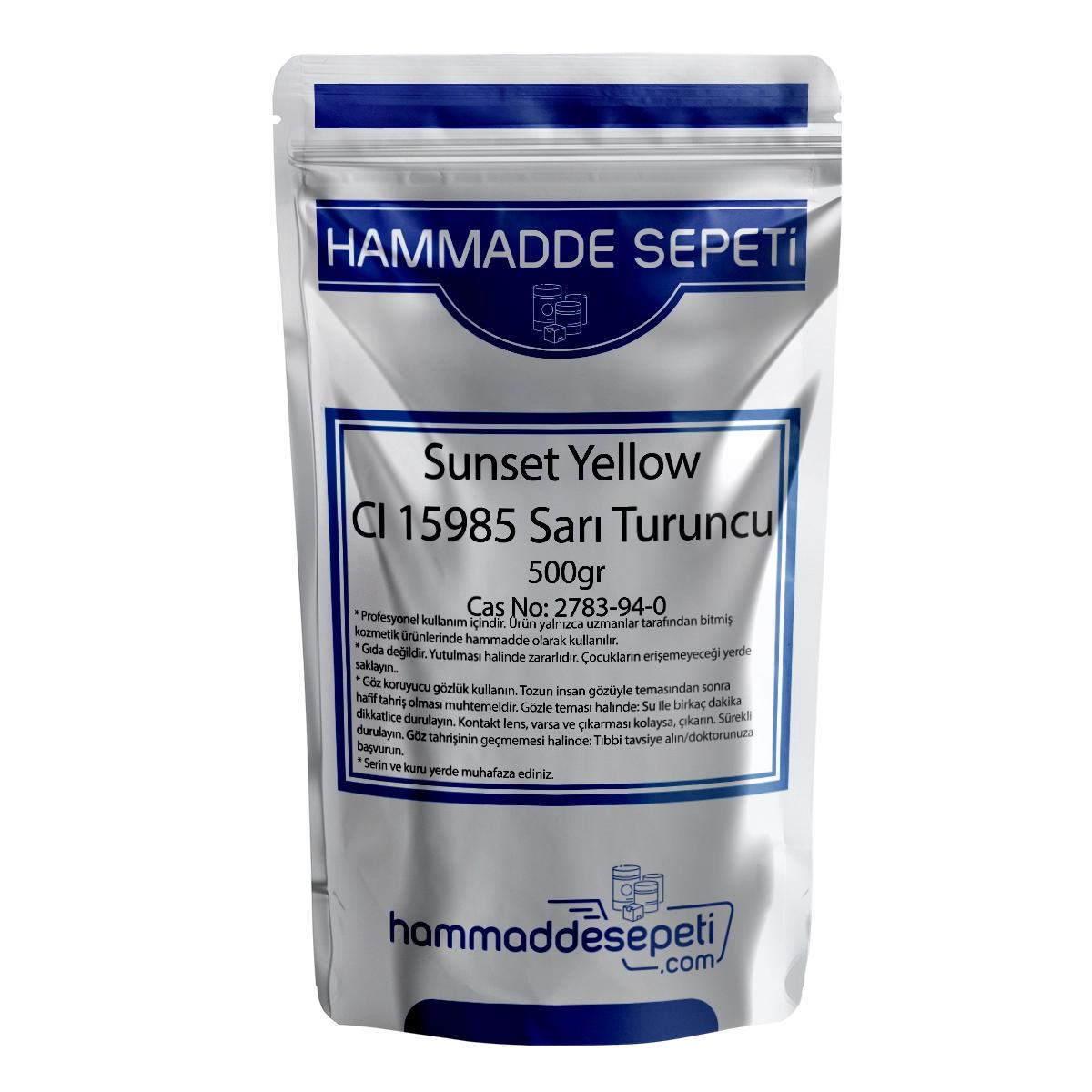 Sunset Yellow CI 15985 Sarı Turuncu 500gr En Uygun Fiyatlarla